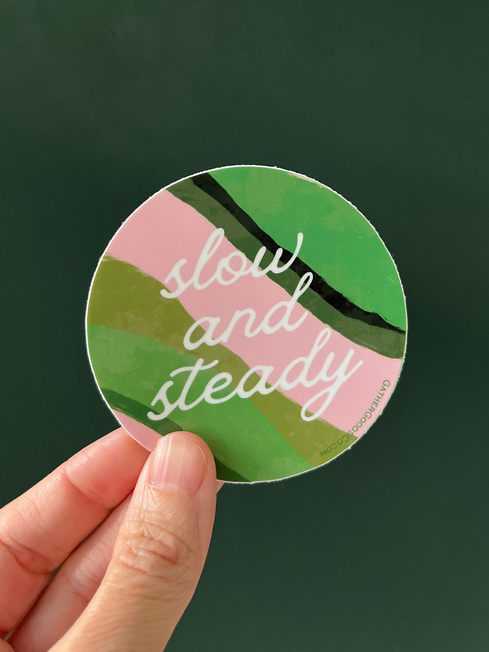 Slow and Steady Encouragement Sticker, Retro Font, Abstract Art Sticker ...