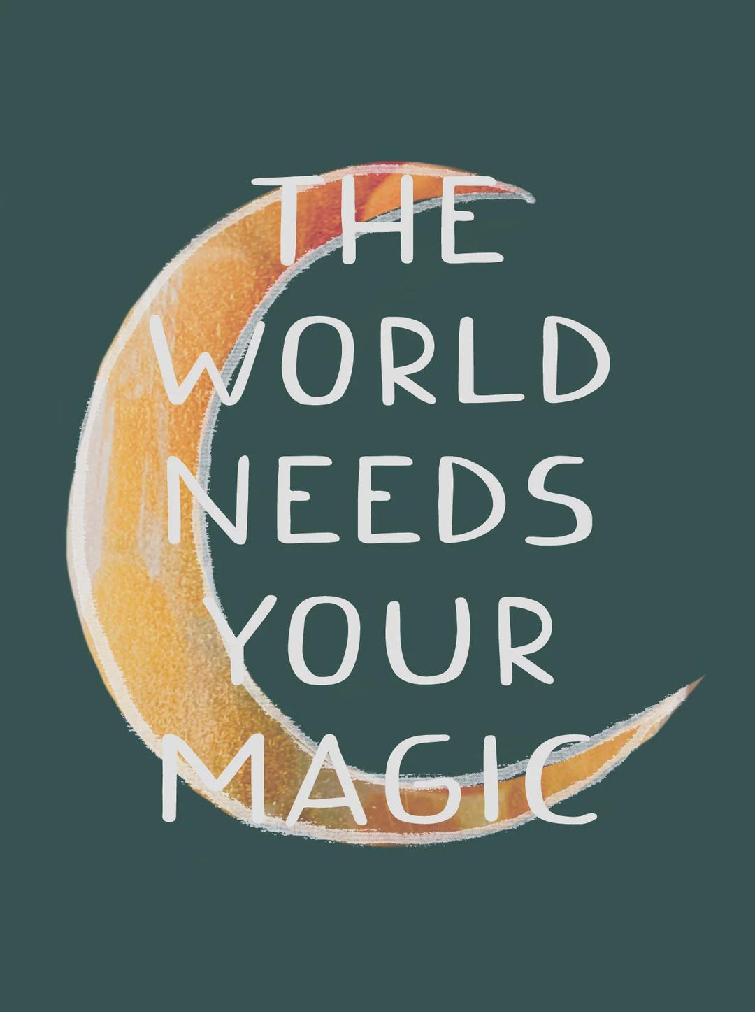 Magic Card, Fall Card, Illustrated Moon Art, Inspirational Message, the ...