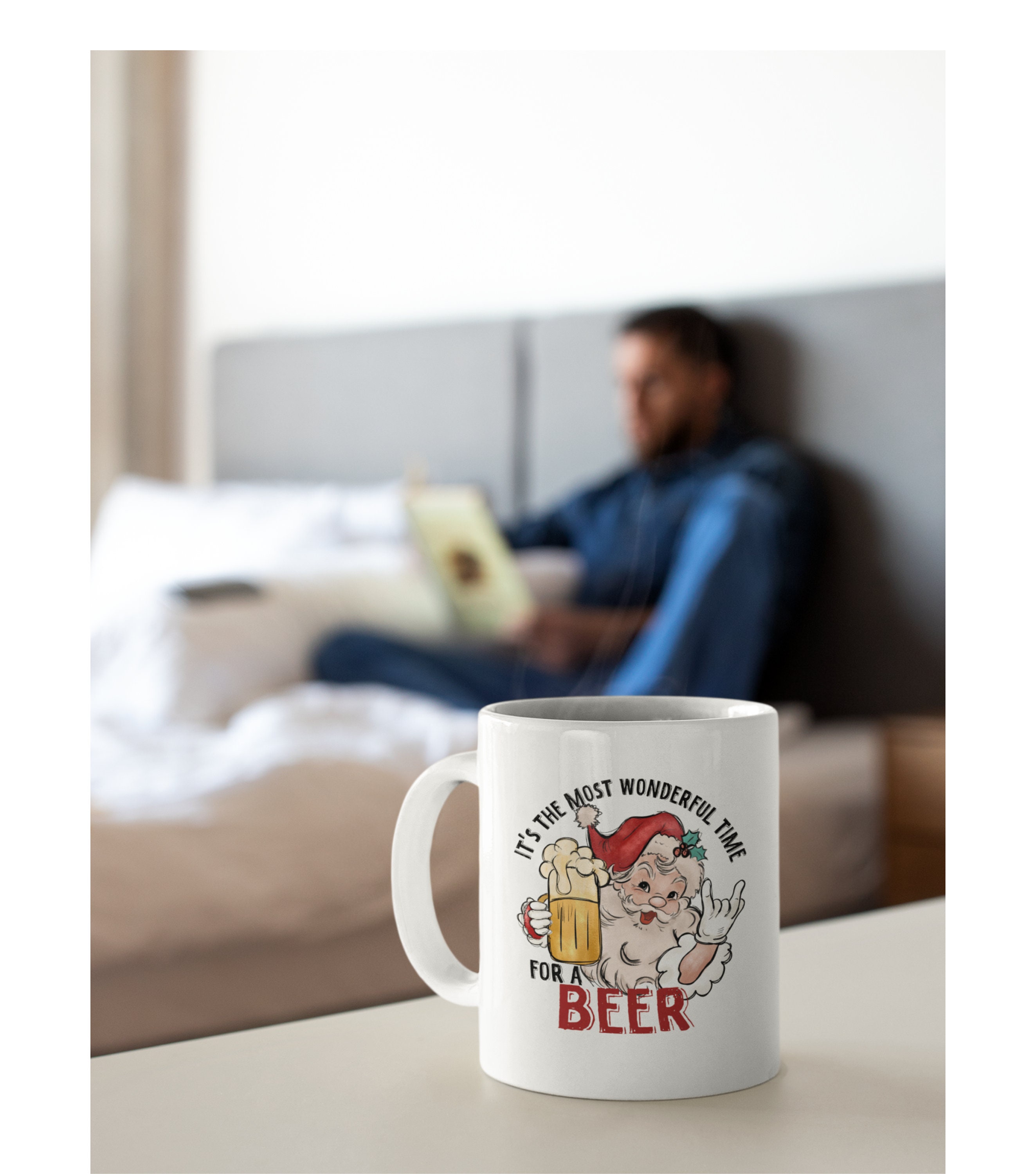 Beer Joke Mug, Santa Joke Mug, Santa and Beer Jokes Mug, Beer-lover Mug ...