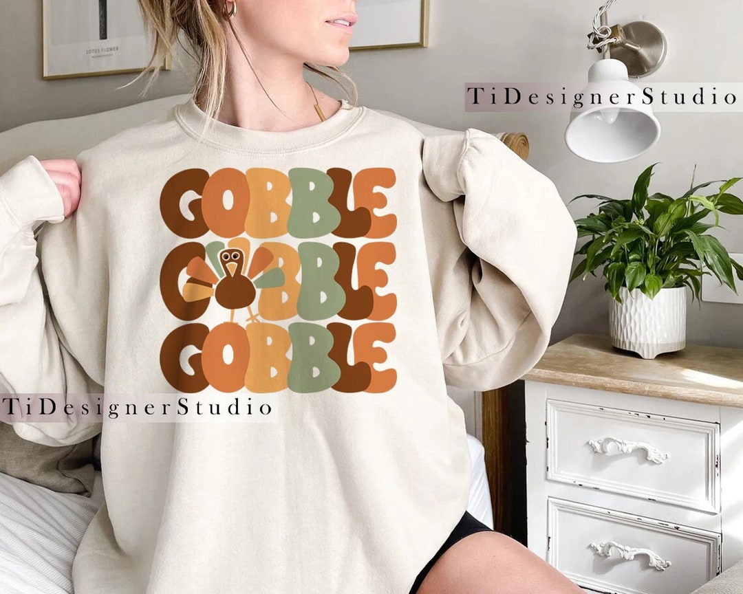 Thanksgiving Turkey Gobble Face Sweatshirt Gift Merch, Funny Family ...