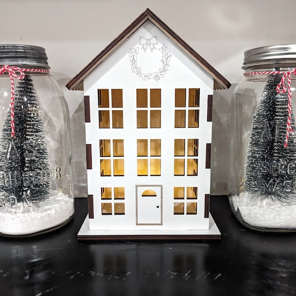 Wooden Light up Village - Etsy