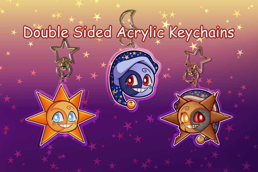 GONE JULY 25 | FNAF Sun, Moon, Eclipse, Acrylic Keychains - Etsy