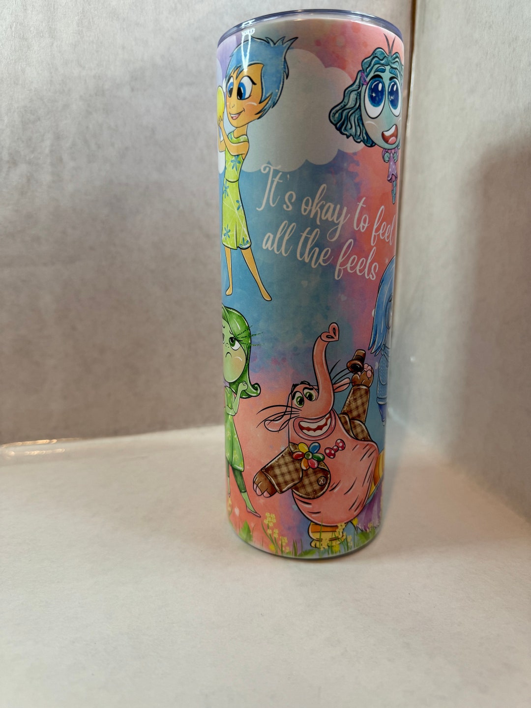 Pixar Inside Out 2 Tumbler Its Okay to Feel All the Feels 20 Ounce ...