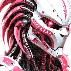 Pink Cyborg Digital Sticker Clipart, High-quality PNG, Sci-fi Art ...