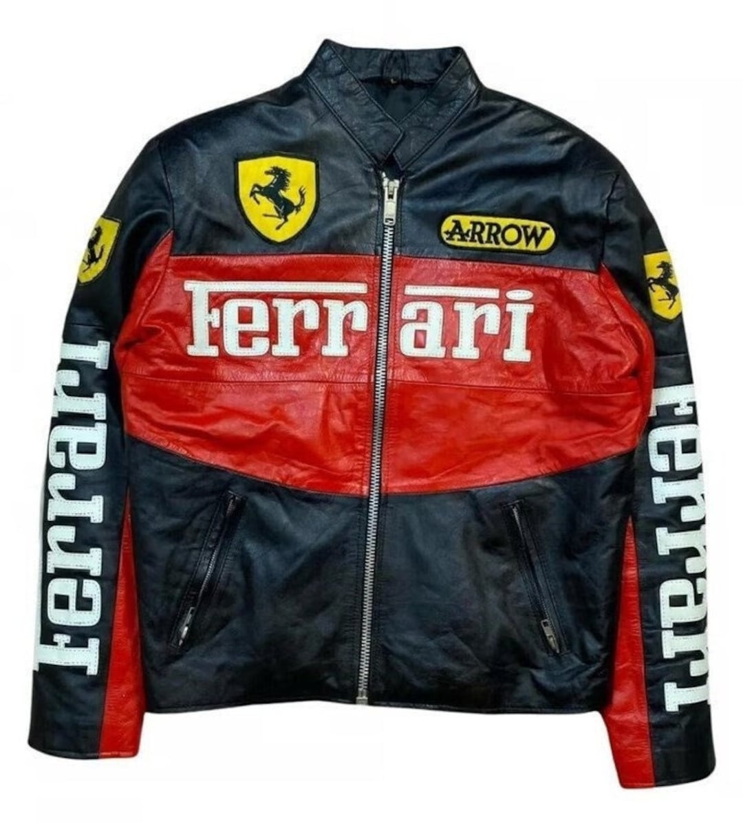 Red and Black Ferrari Leather Jacket Men's Formula F1 - Etsy