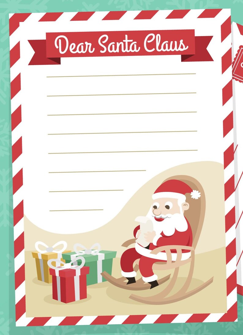 Letter to Santa Printable Santa Wish List Letters Christmas Letter Easy ...