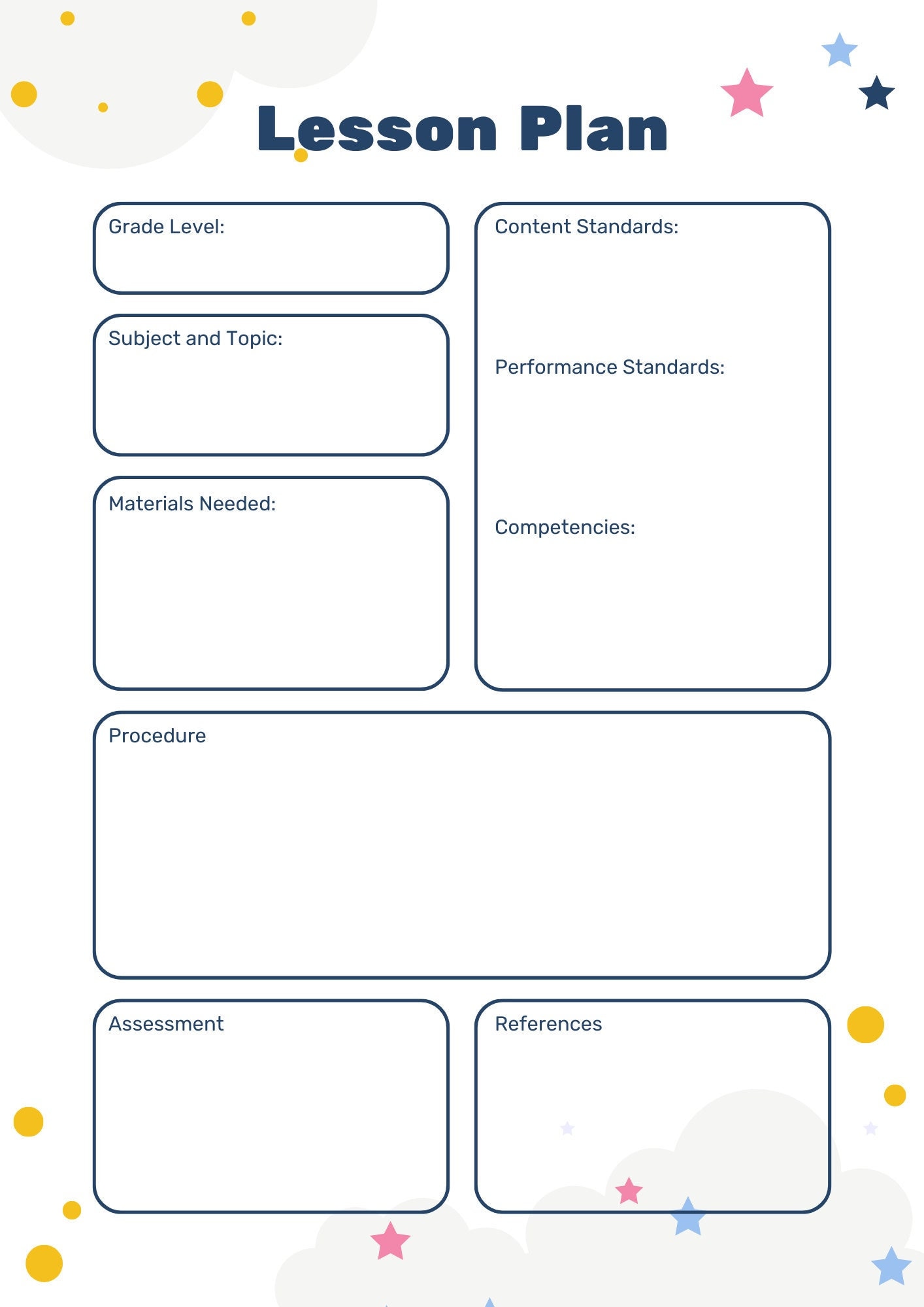 5 Pcs Lesson Plan Template, Lesson Planner Printable, Homeschool ...