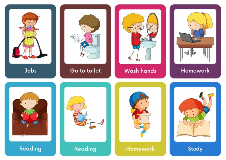 Visual Scheduling Flashcards - Etsy