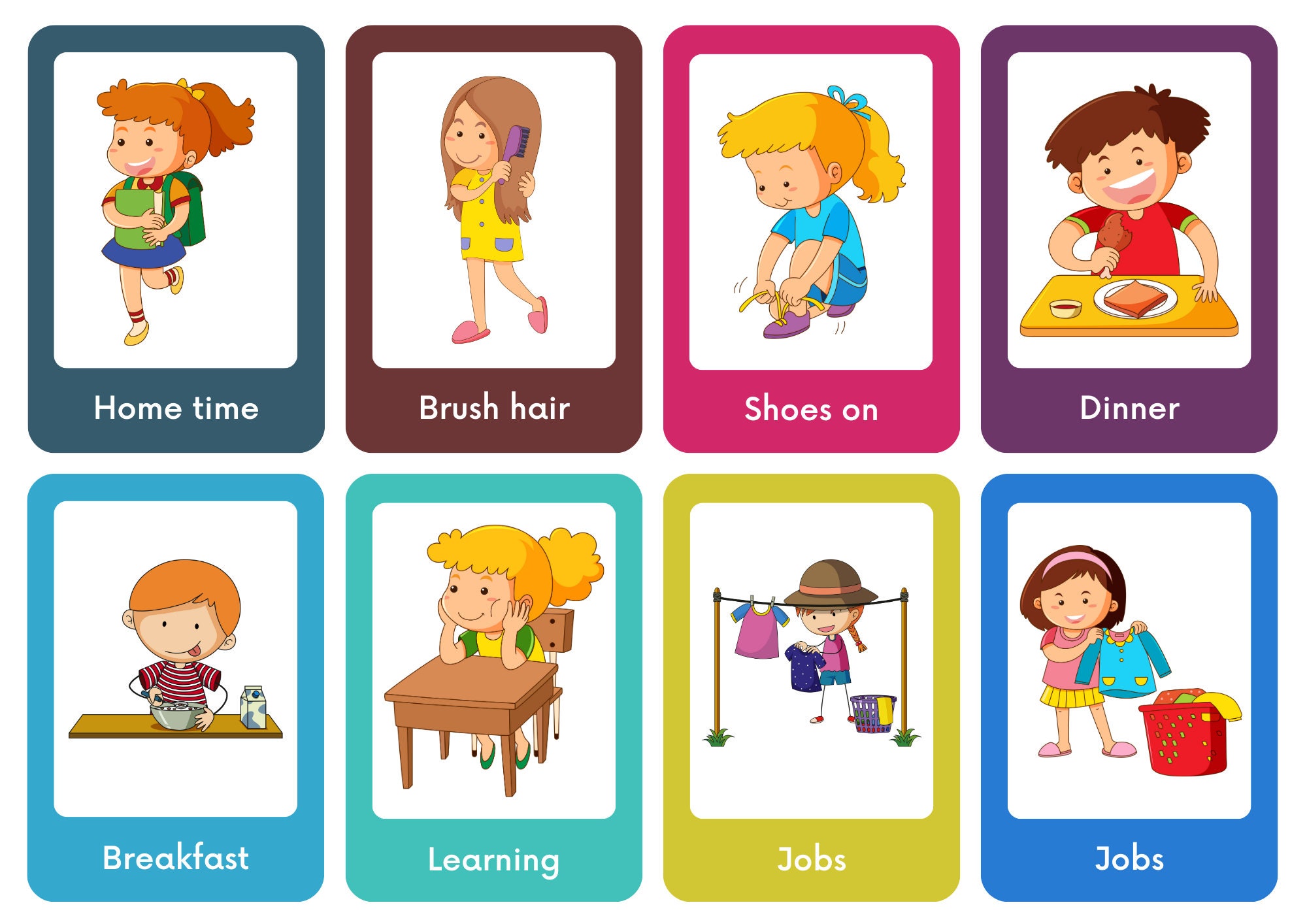 Visual Scheduling Flashcards - Etsy