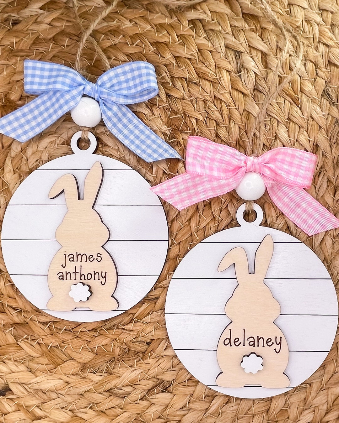 Personalized Wood Easter Basket Name Tag, Custom Kids Easter Tag ...