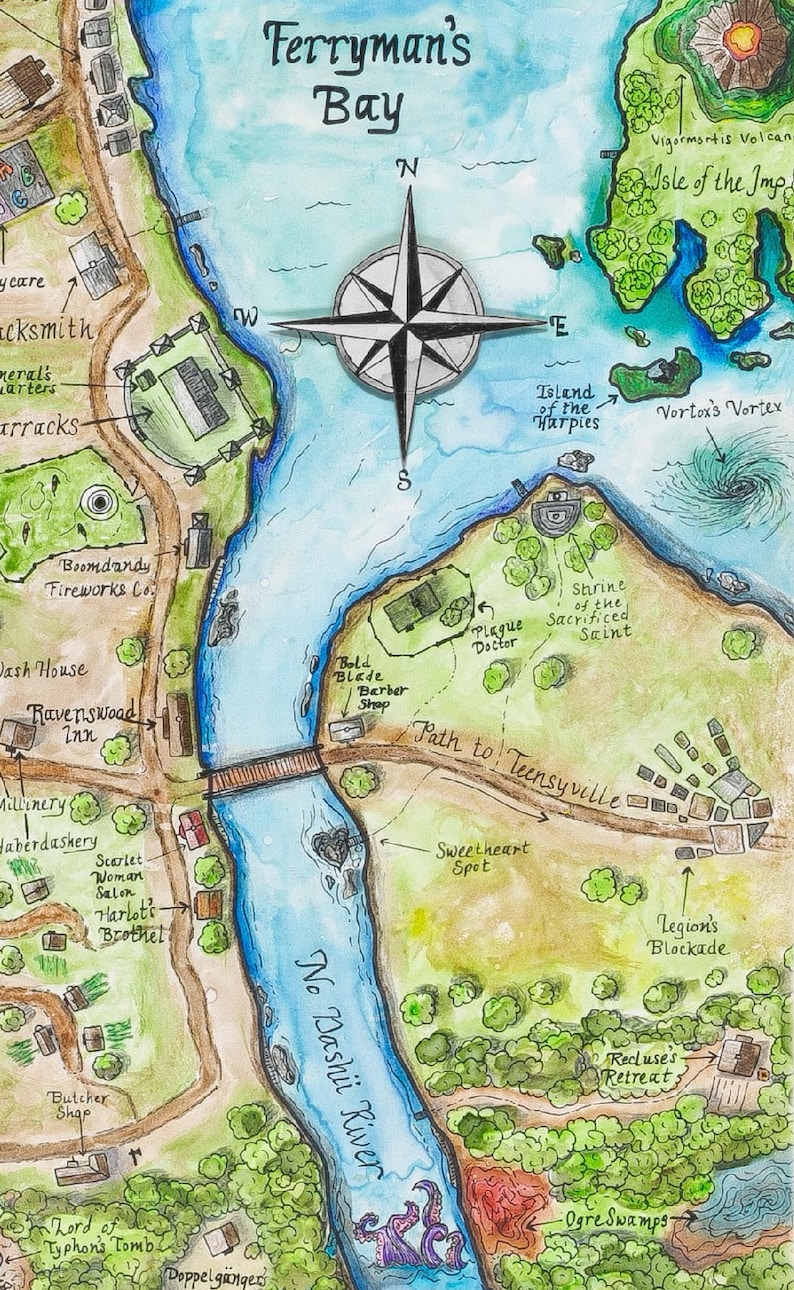 Ravenswood Bluff Fantasy Map (prints) (botc Blood on the Clocktower ...