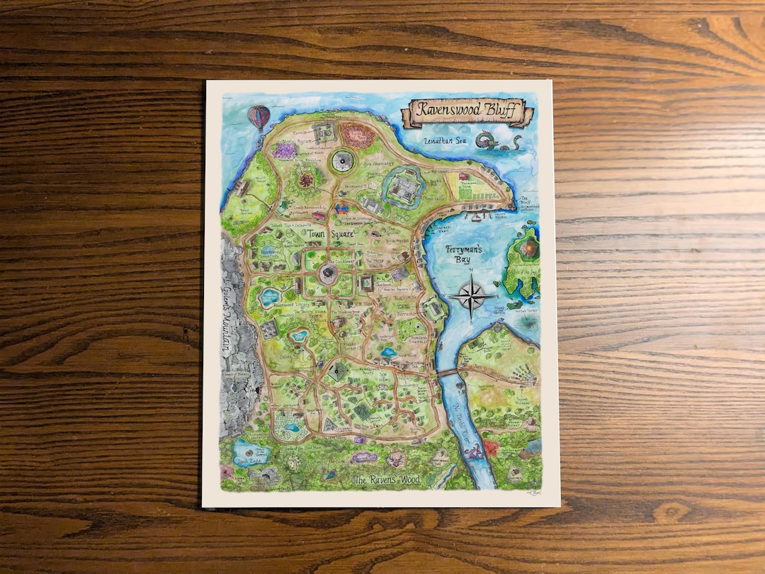 Ravenswood Bluff Fantasy Map (botc Blood on the Clocktower Inspired) - Etsy