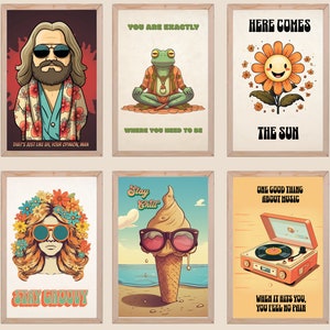 Retro Quote Print Set of 24, Trendy Wall Art, Printable Quote Posters ...