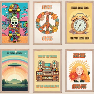 Retro Quote Print Set of 24, Trendy Wall Art, Printable Quote Posters ...