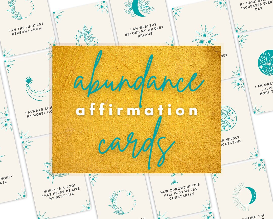 20 Abundance Affirmation Cards for Daily Motivation - Etsy