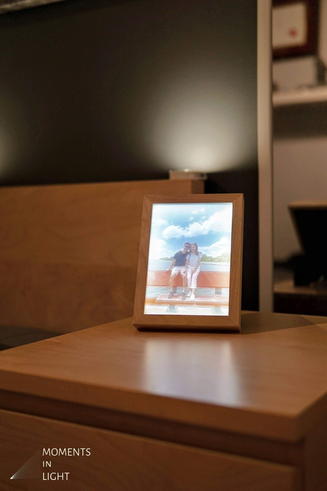 Personalized Light up Photo With Wooden Frame, Custom Photo Night Light ...