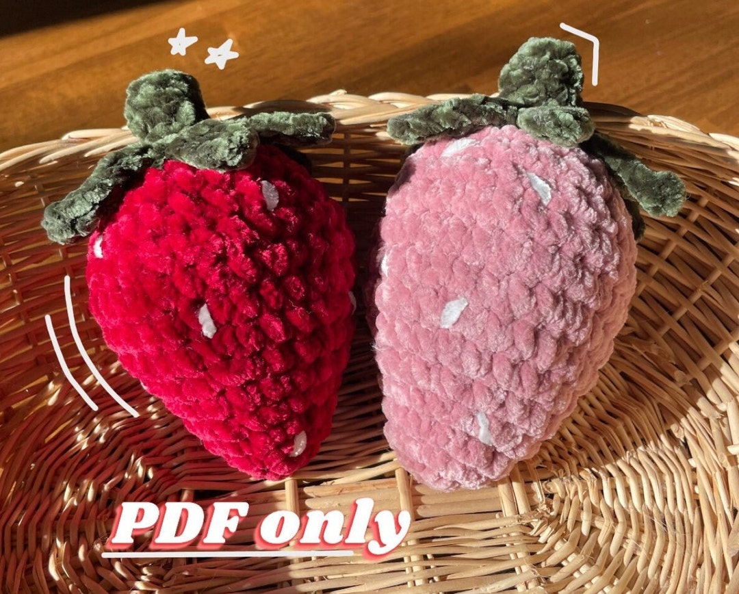 Crochet Strawberry Plushie Pattern - Etsy