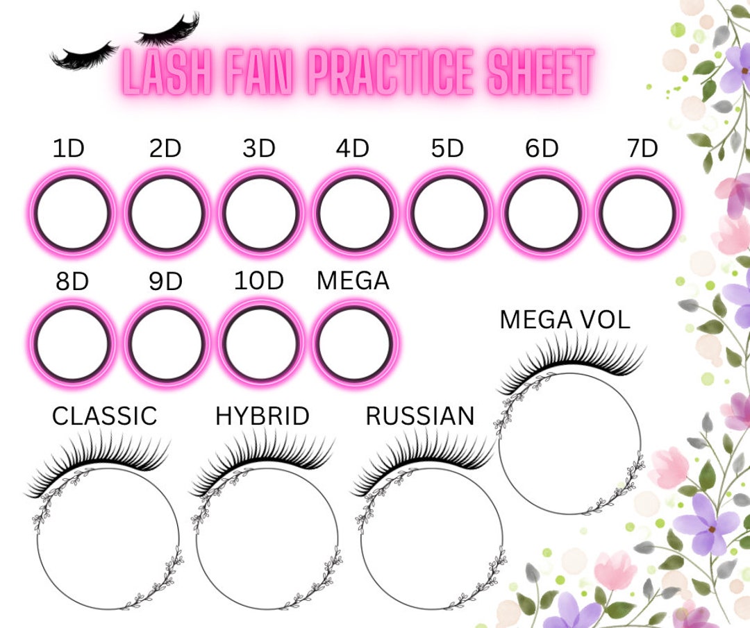 Lash Practice Sheet - Etsy