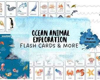 Tarjetas de animales marinos - Etsy España