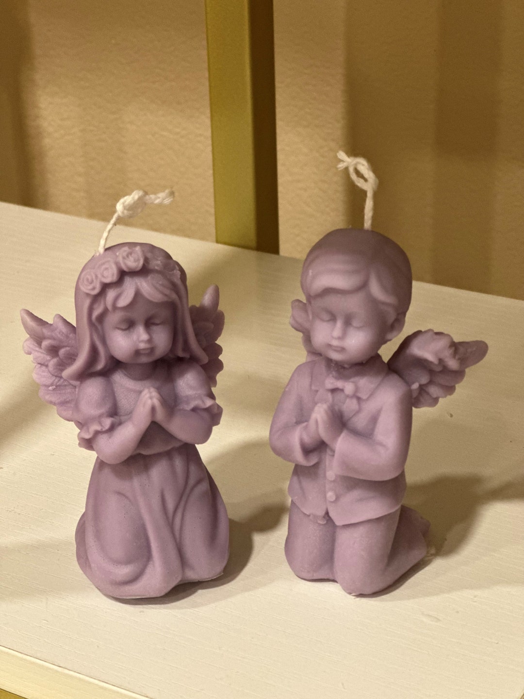 Praying Boy and Girl Angel Candles (set of 2) - Etsy
