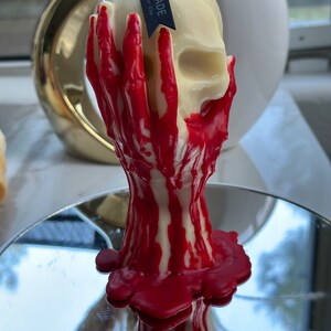 Halloween Bloody Hand Holding Skull Candle - Etsy