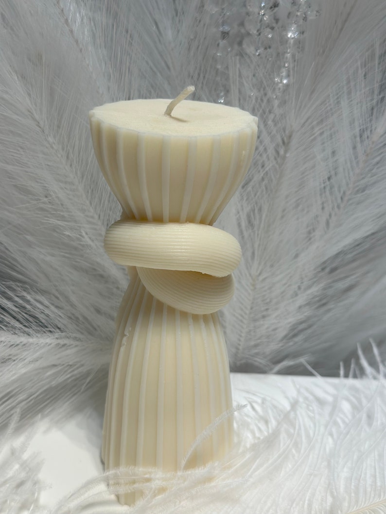 Vertical Stripe Rope Knot Column Candle - Etsy