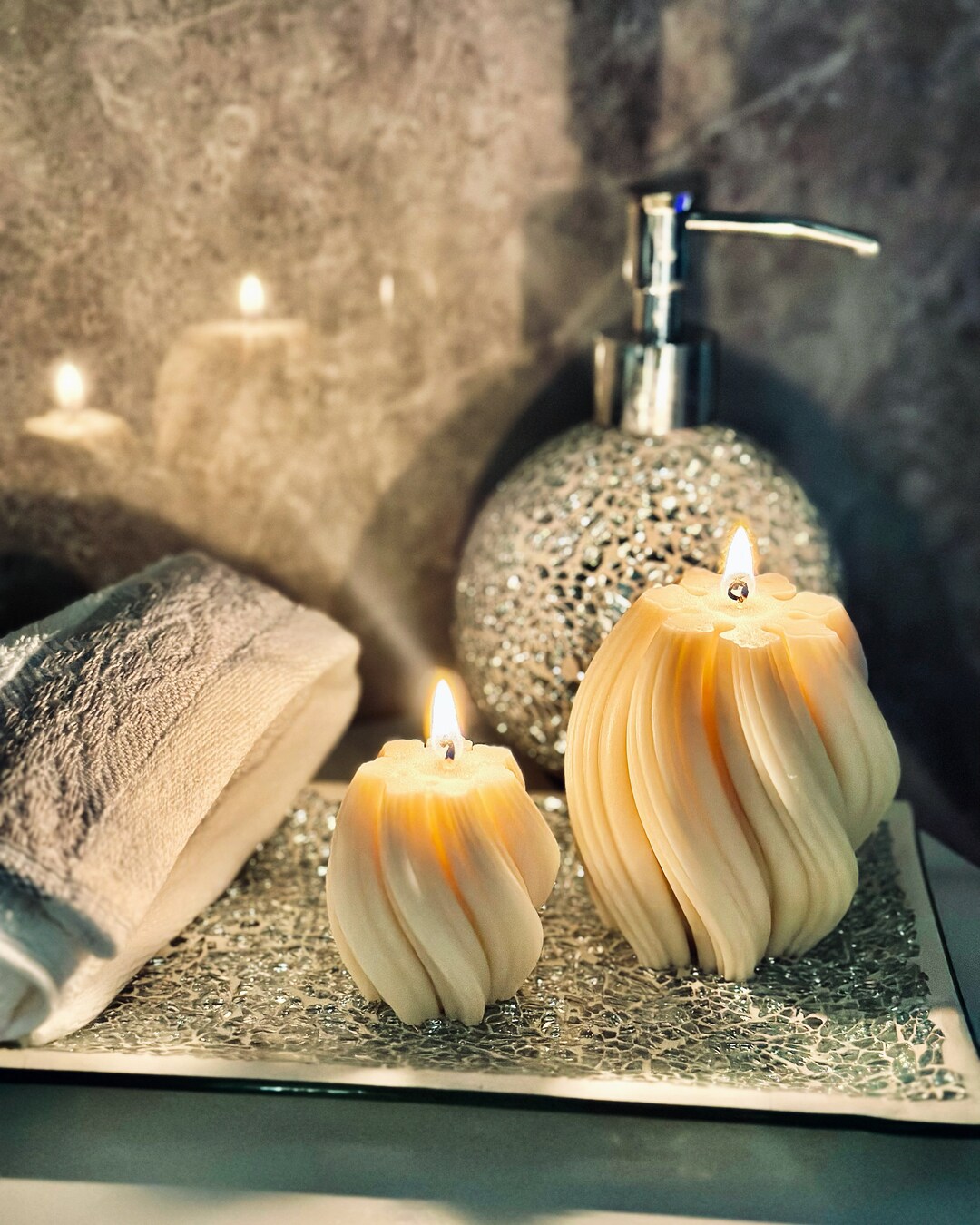 Rotating Wave Candles (set of 2) - Etsy