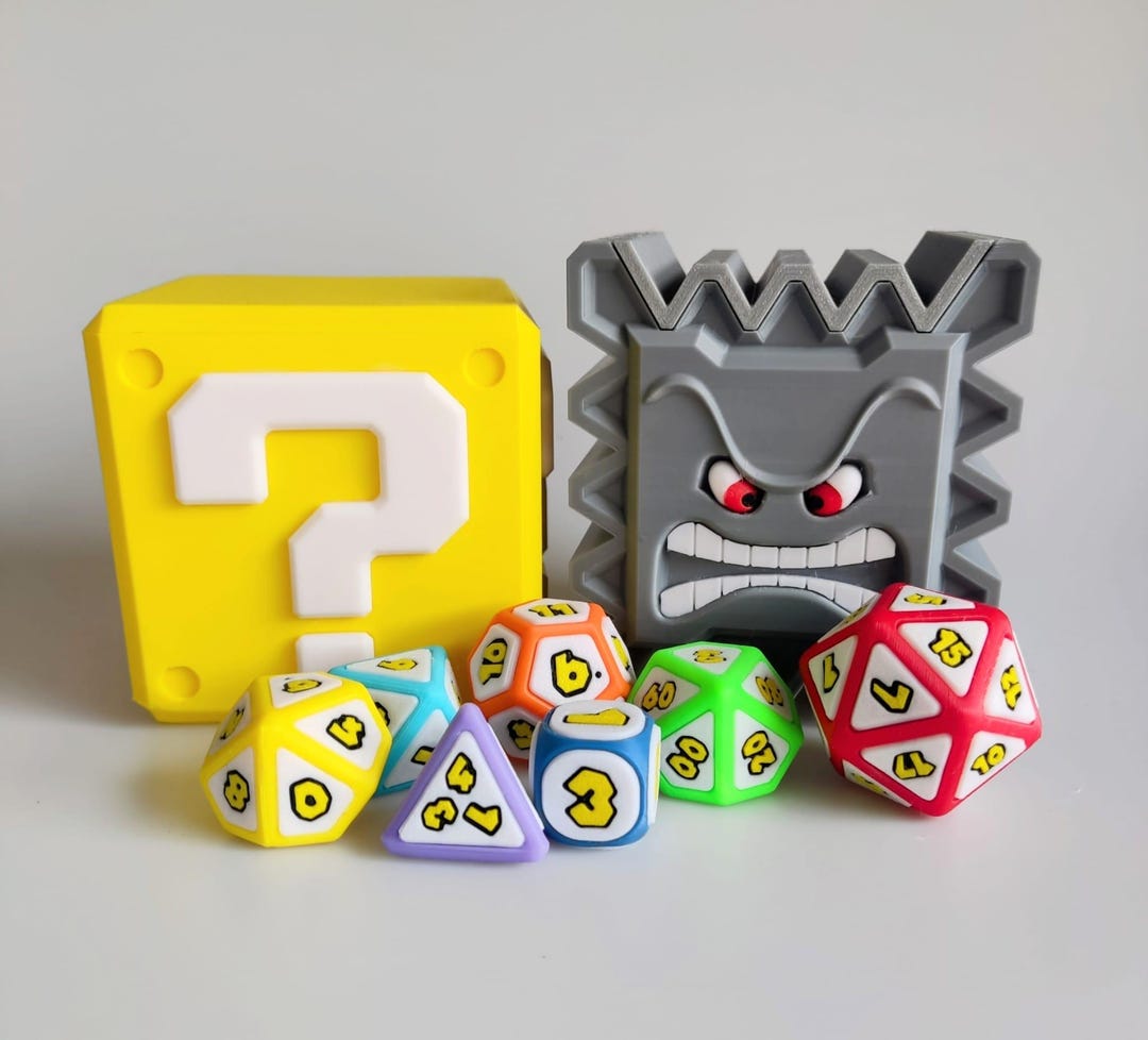 Dnd Dice Set Mario Themed - Polyhedral Dice for RPG - D4 D6 D8 D10 D ...