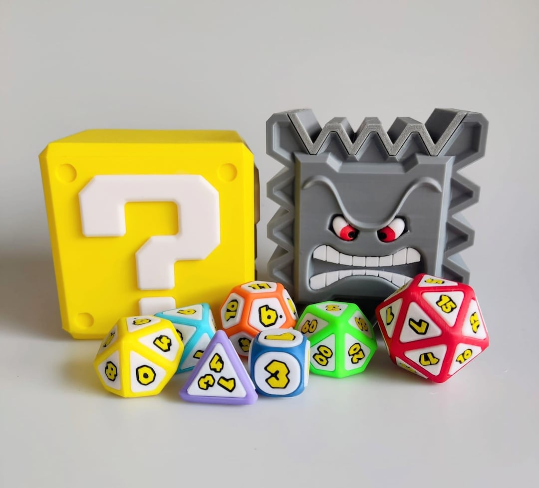 Dnd Dice Set Mario Themed - Polyhedral Dice for RPG - D4 D6 D8 D10 D ...