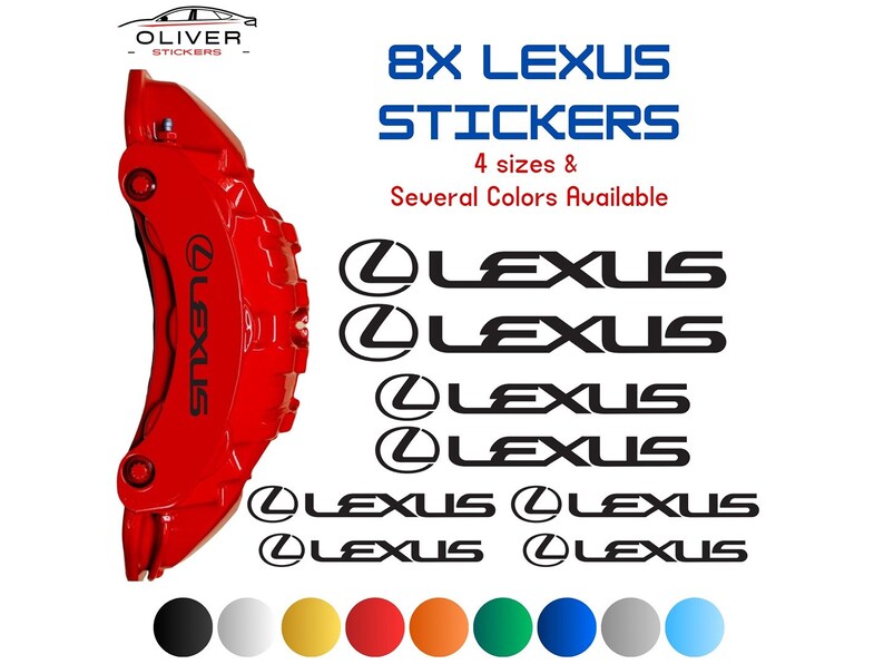 8x Lexus Brake Calipers Decal Stickers for Car, High Temperature Car ...