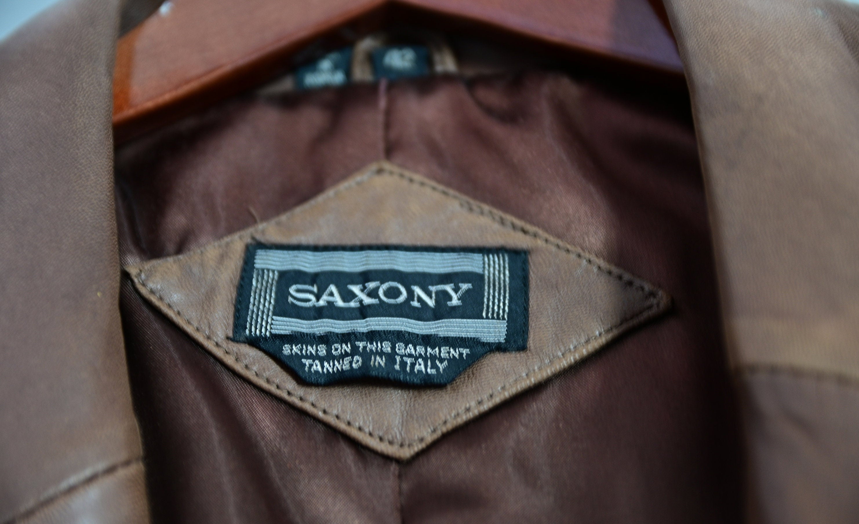 Vintage Saxony Leather Jacket - Etsy
