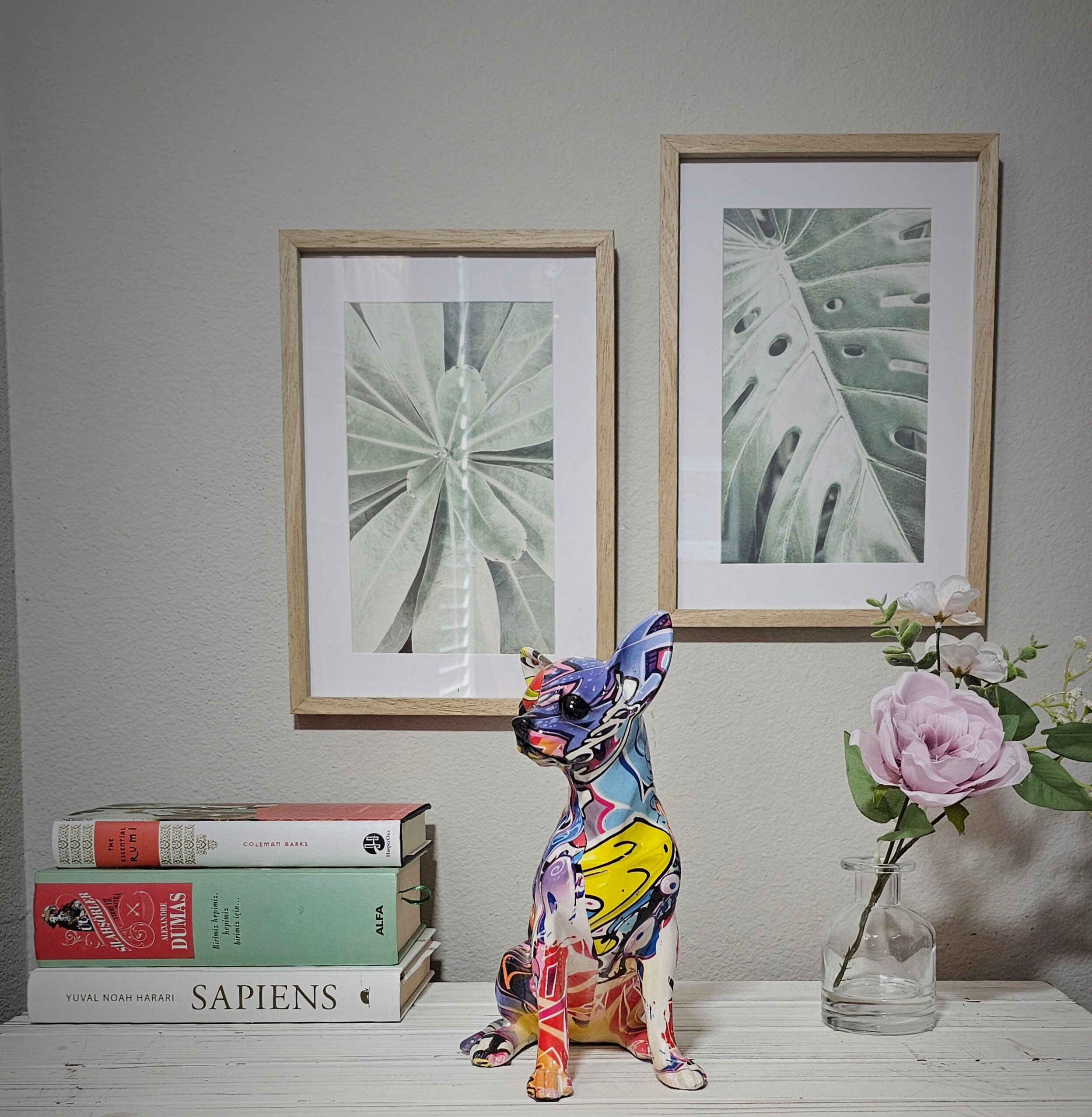 Creative Chihuahua Statue,indoor Decor Splash Color Chihuahua ...