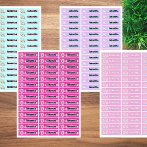Unicorn Printable Editable Name Labels School Supplies Name Tags ...