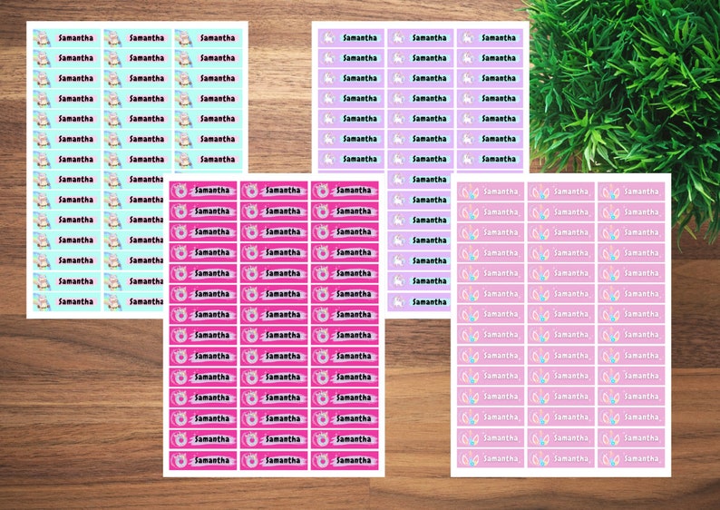 Unicorn Printable Editable Name Labels School Supplies Name Tags ...