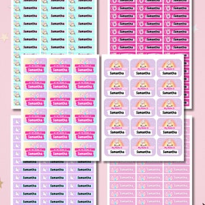 Unicorn Printable Editable Name Labels School Supplies Name Tags ...