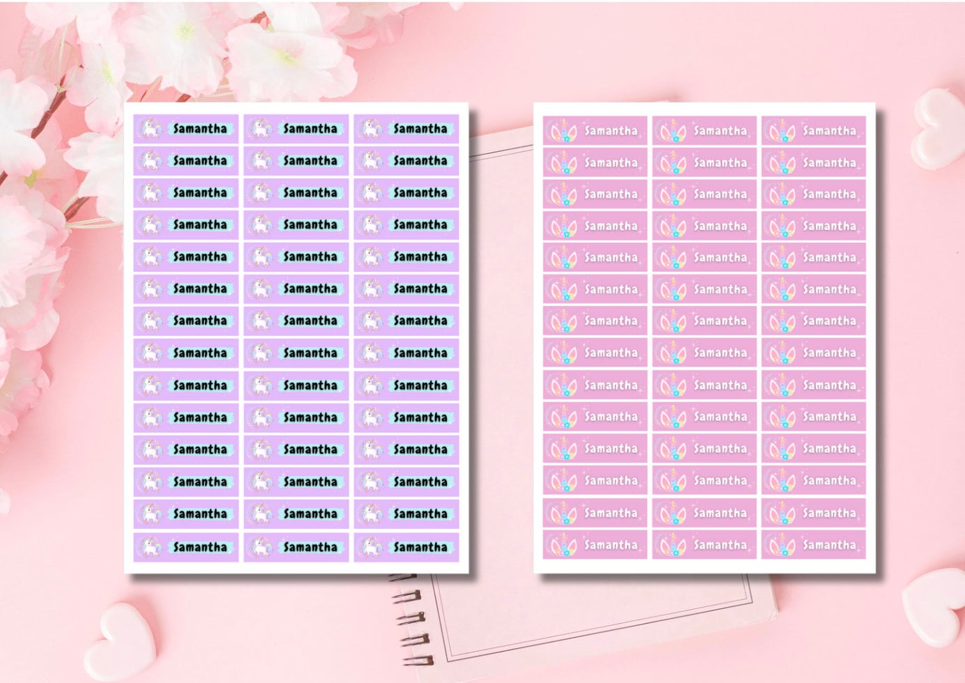 Unicorn Printable Editable Name Labels School Supplies Name Tags ...