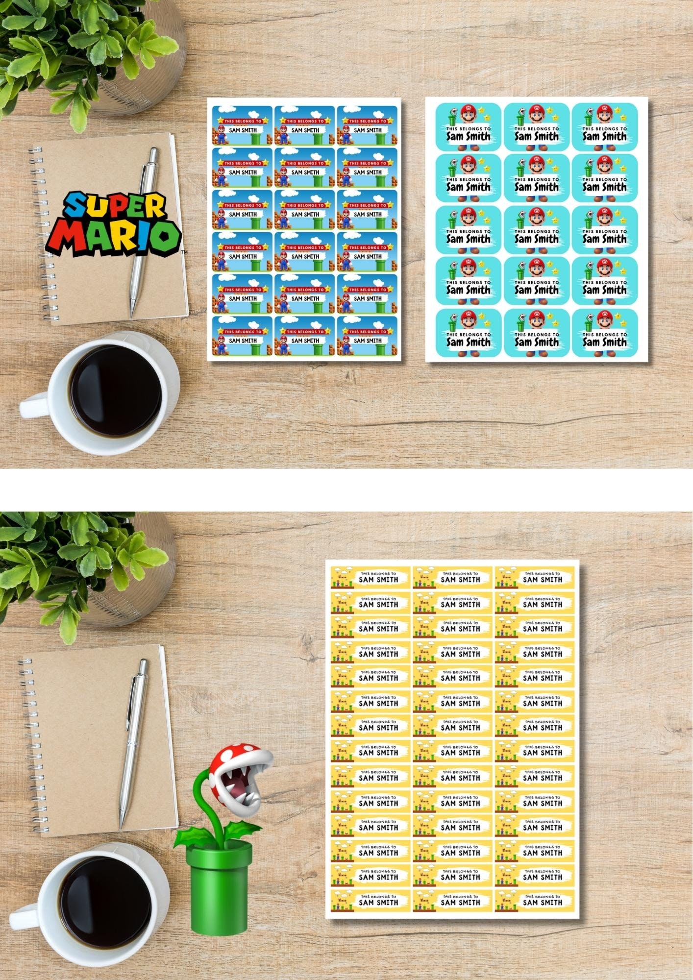Super Mario Printable Editable Name Labels School Supplies name Tags ...