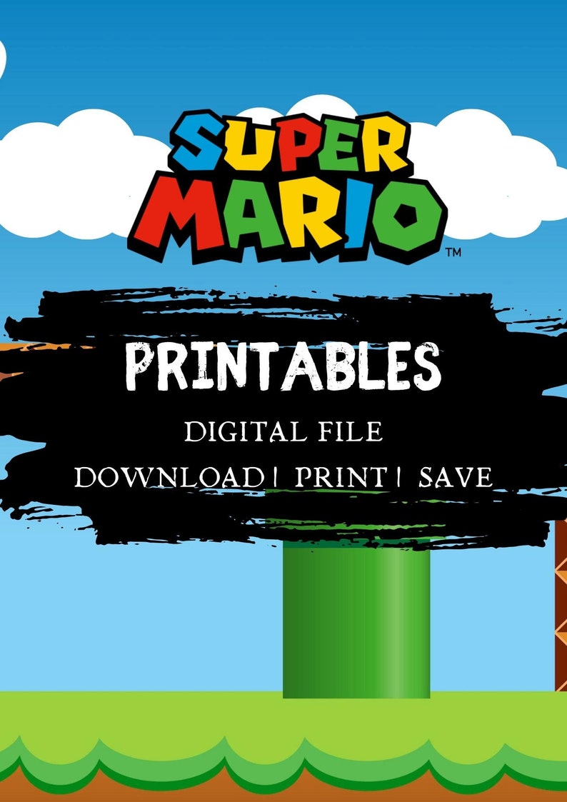 Super Mario Printable Editable Name Labels School Supplies name Tags ...