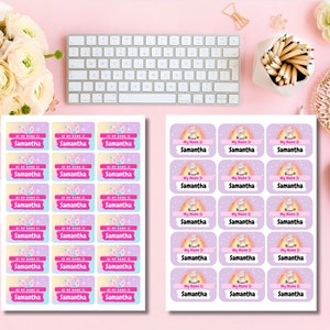 Unicorn Printable Editable Name Labels School Supplies Name Tags ...