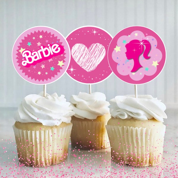 Digital Barbie Cupcake Topper - Etsy