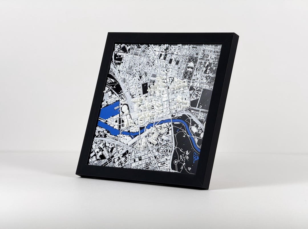 Melbourne 3D City Map - Framed 1:20,000 Scale Model - 8x8 Home and ...