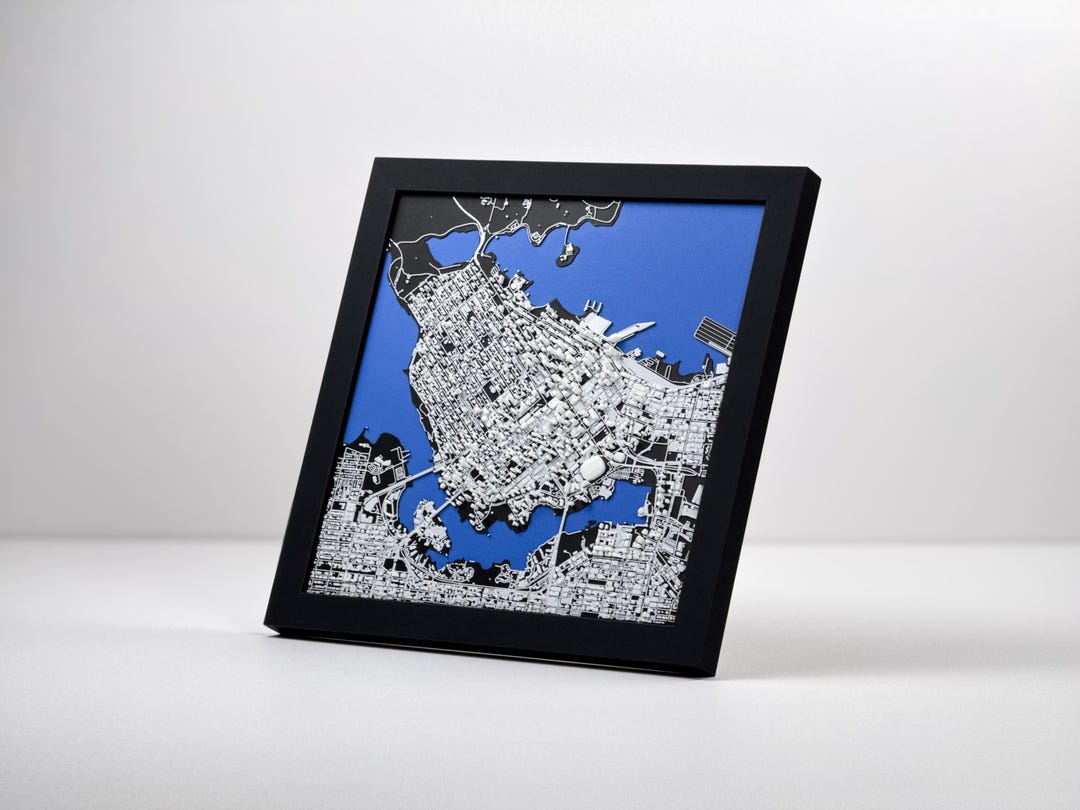 Vancouver 1:20k Scale 3D City Map | Framed 8x8 Home and Office Decor - Etsy