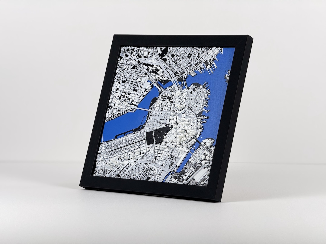 Boston 1:20k Scale 3D City Map | Framed 8x8 Home and Office Decor - Etsy
