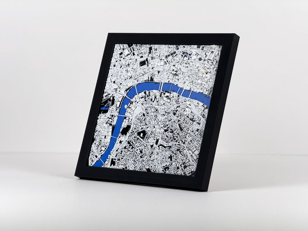 London 1:20k Scale 3D City Map | Framed 8x8 Home and Office Decor - Etsy