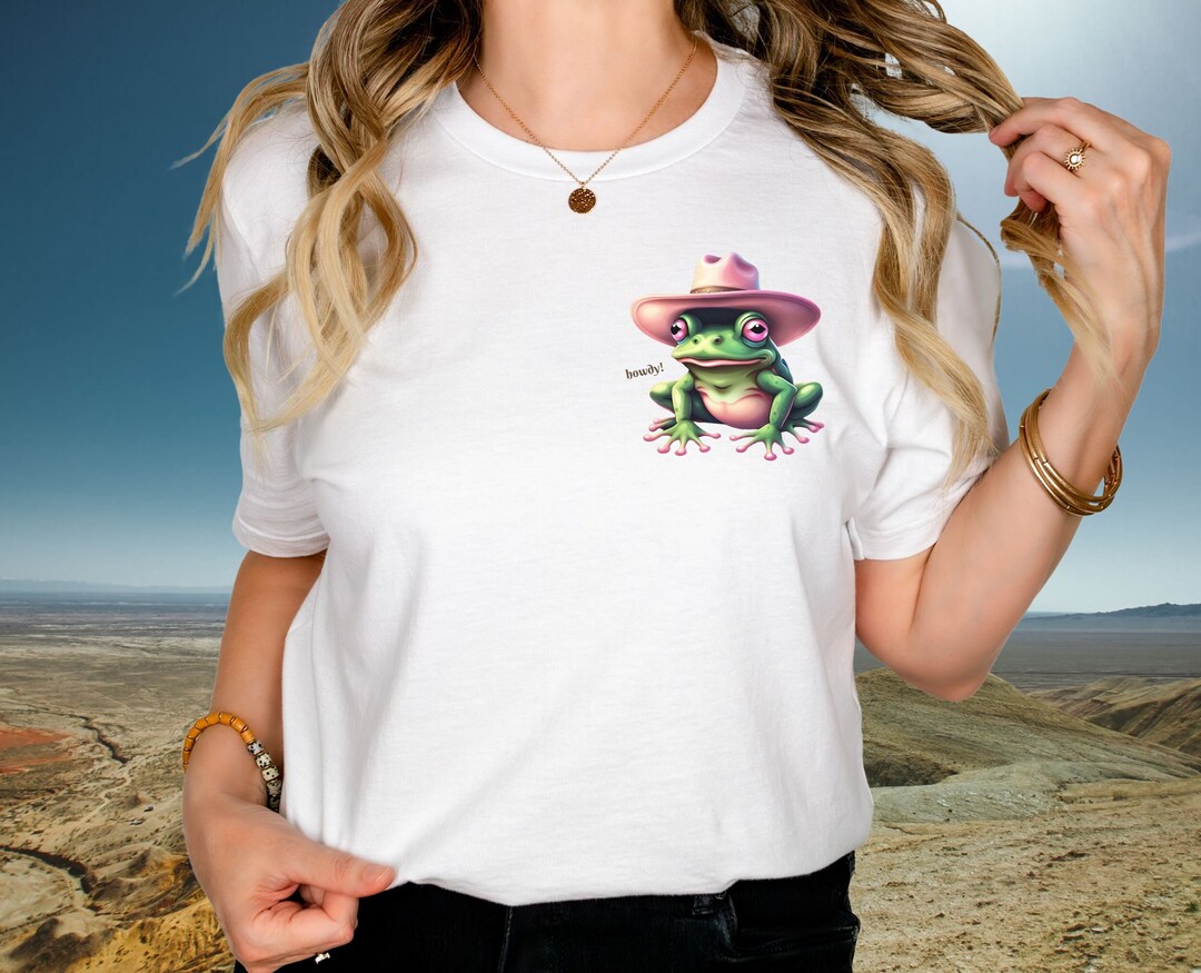 Goblincore Shirt, Howdy Frog T-shirt, Toad Cowgirl Top, Western Graphic ...