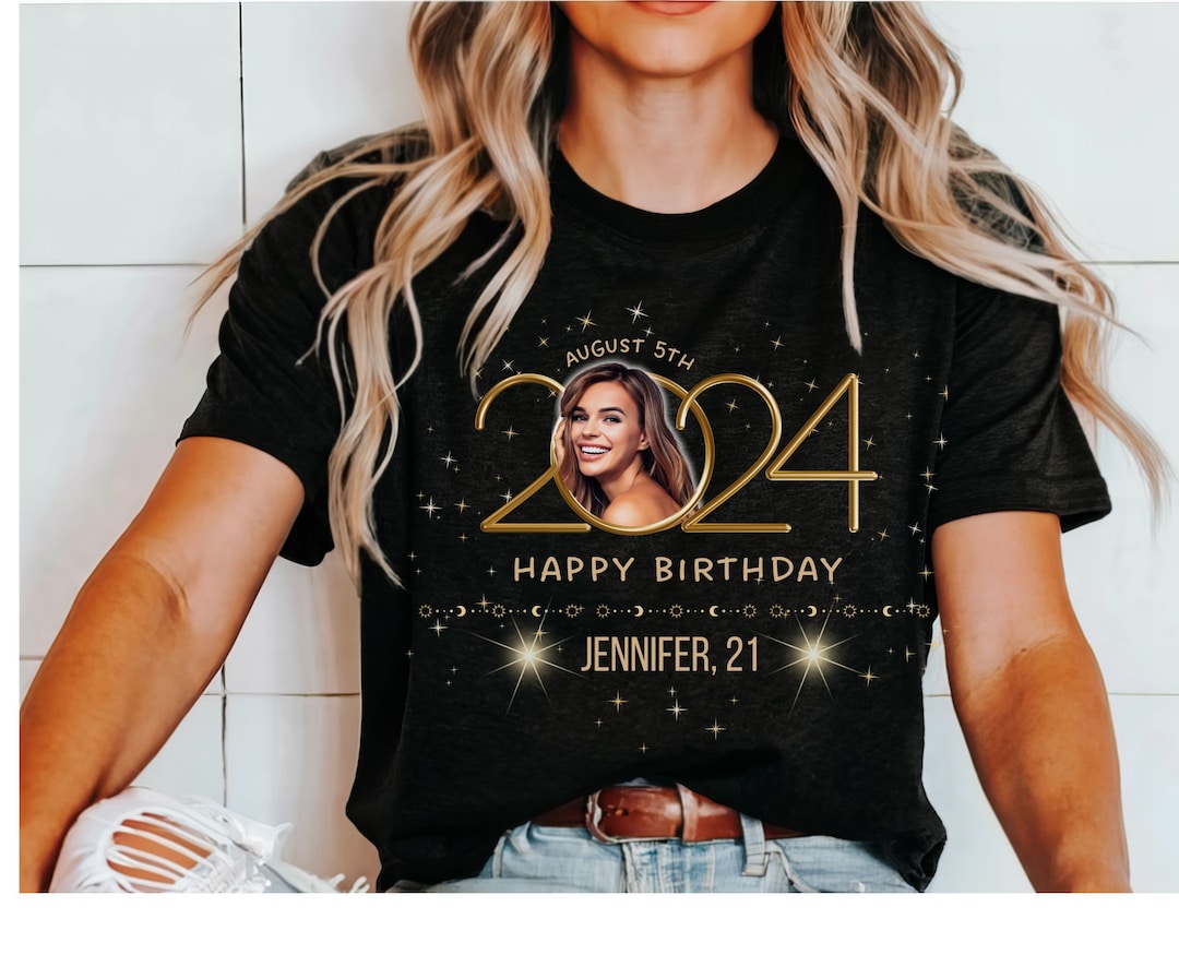 Personalized Birthday Photo Shirts, Custom Face Tee, Photo Birthday ...