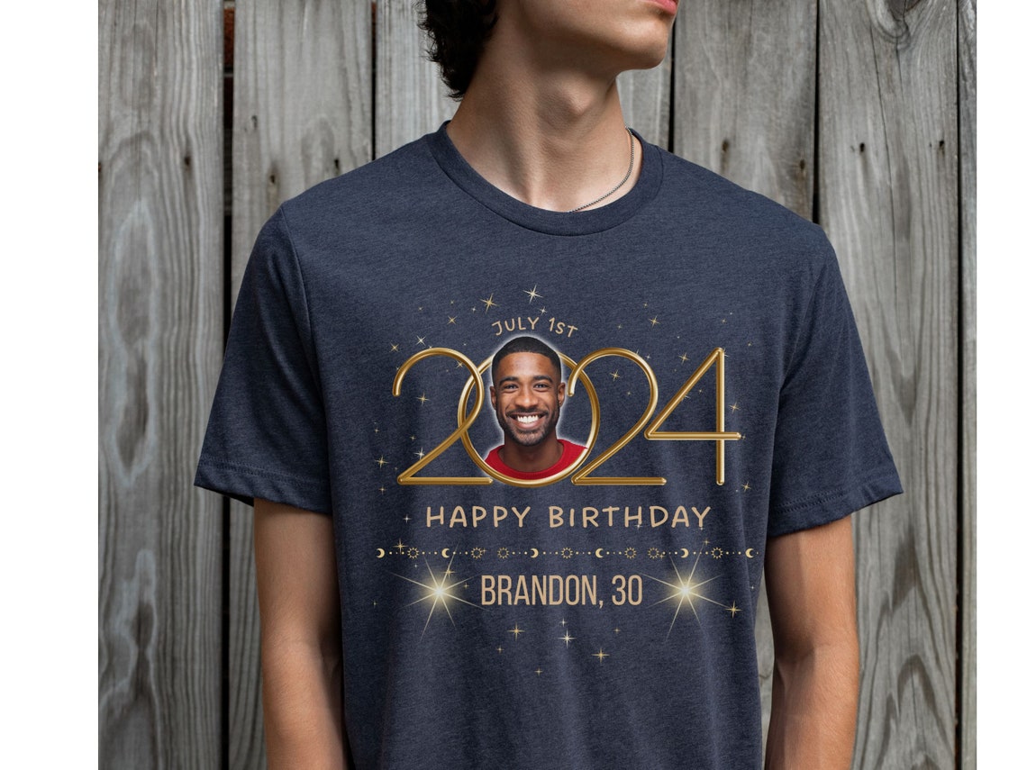 Personalized Birthday Photo Shirts, Custom Face Tee, Photo Birthday ...