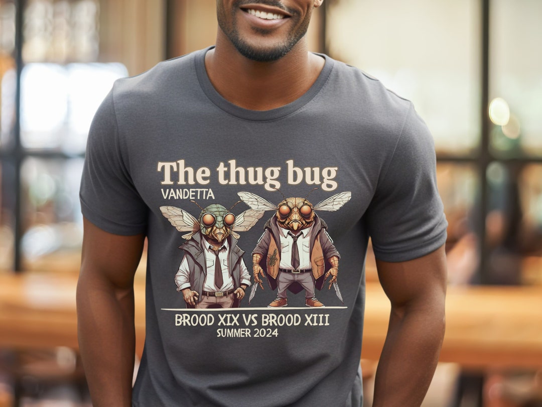 Cicada Shirt 2024 Cicada Thug Tee Funny Cicada Gangster T-shirt Cicada ...
