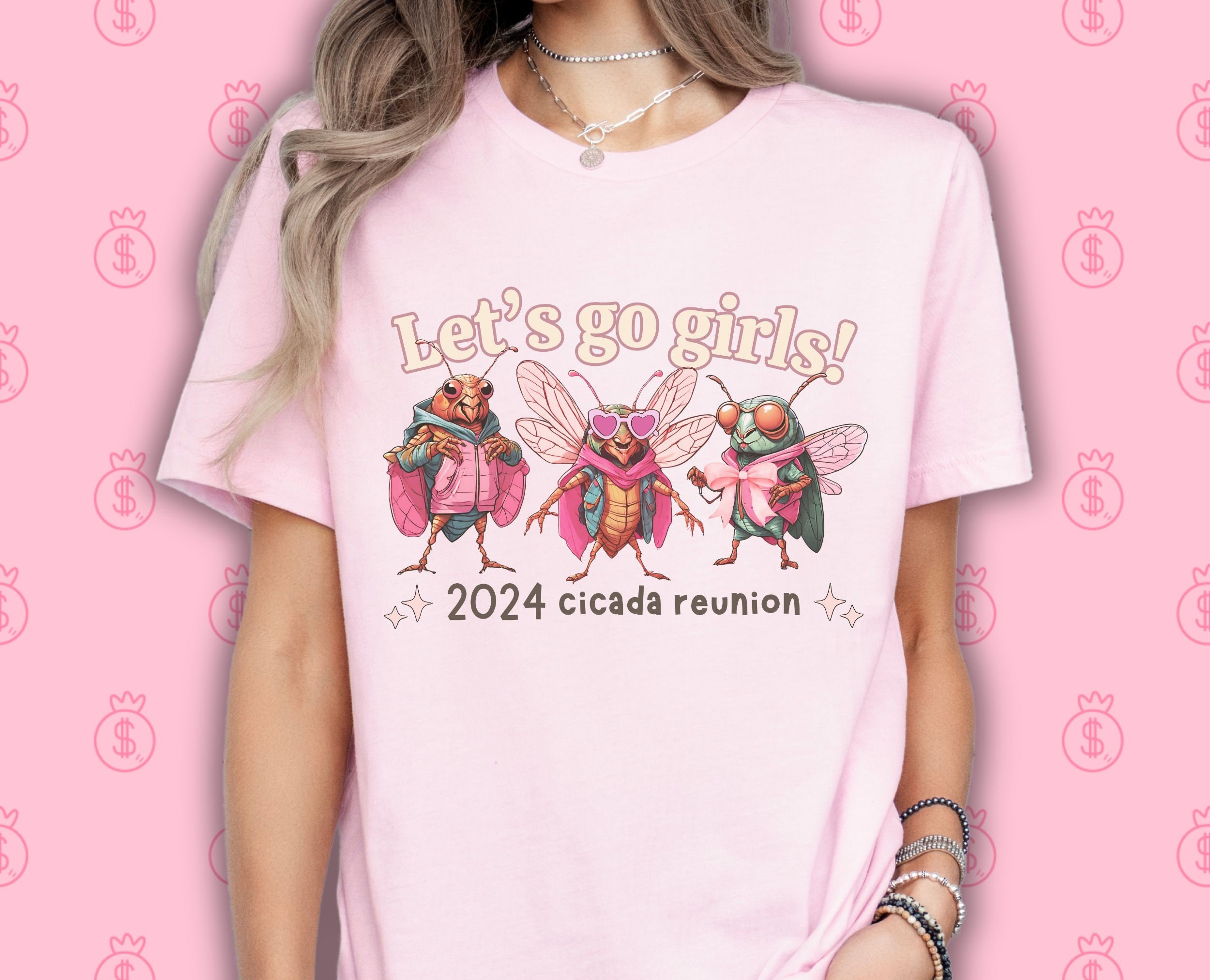 Cicada Shirt 2024 Cicada Party Tee Funny Cicada Girly Girl T-shirt ...