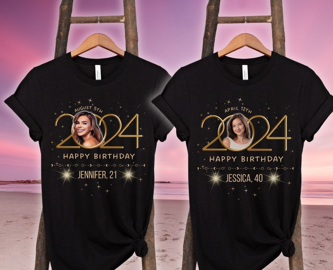 Personalized Birthday Photo Shirts, Custom Face Tee, Photo Birthday ...